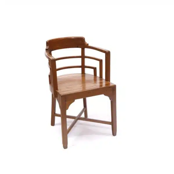 Stylish Teak Wood Semi-Circle Chair | ZuGuNu Home Decor