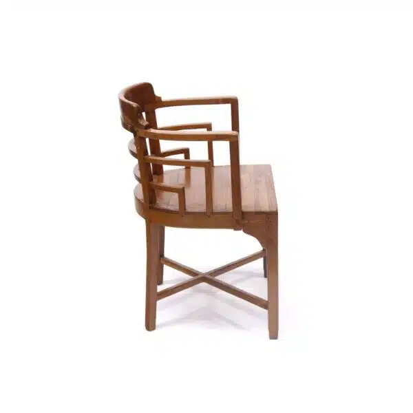 Stylish Teak Wood Semi-Circle Chair | ZuGuNu Home Decor